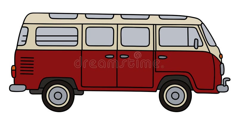 Microbús rojo clásico ilustración del vector. Ilustración de camino ...