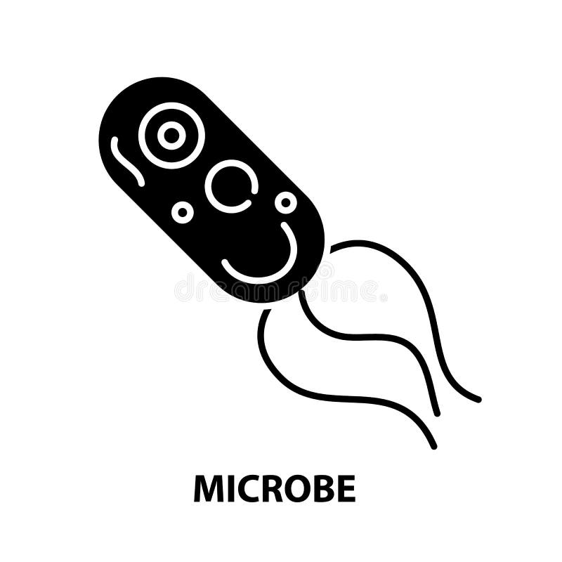 Microbe Icon, Black Vector Sign with Editable Strokes, Concept ...