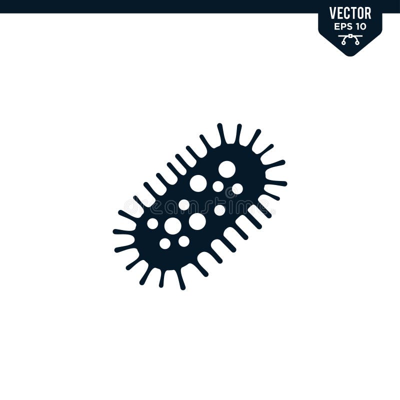 Microbe Icon Collection, Glyph Style Stock Vector - Illustration of ...