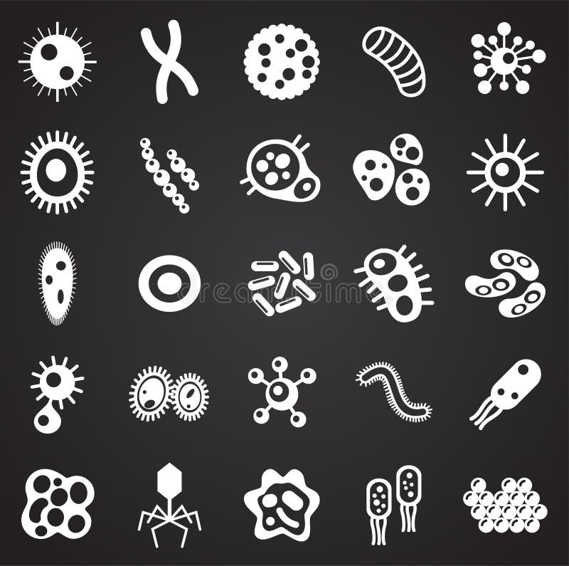 Microbe Icons Set on Background for Graphic and Web Design. Simple ...