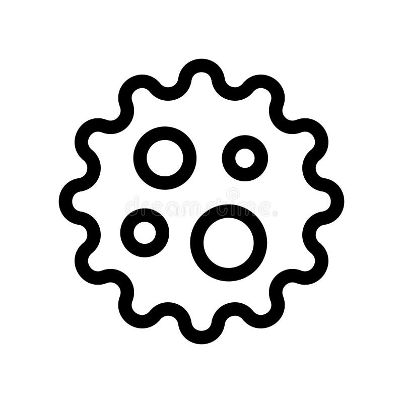 Microbe Line Icon Isolated on White Background. Black Flat Thin Icon on ...