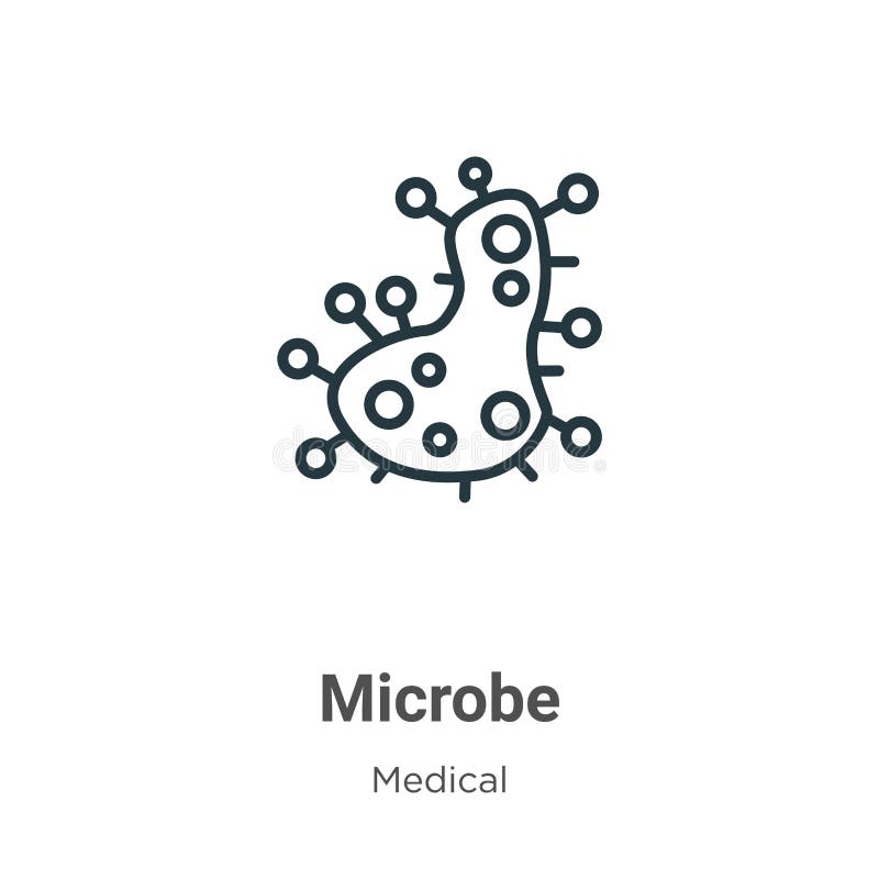 Microbe Outline Vector Icon. Thin Line Black Microbe Icon, Flat Vector ...