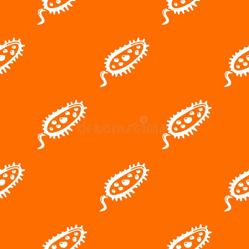 Microbe Pattern Vector Orange Stock Vector - Illustration of infection ...
