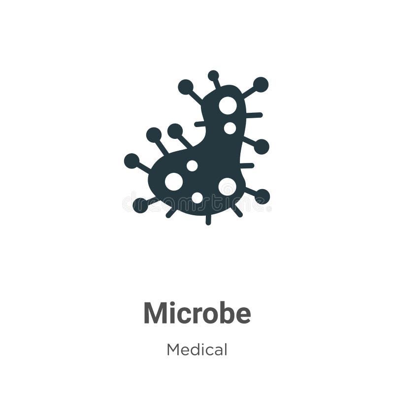 Microbe Icon. Bacterium On White Concept Symbol Design, Vector I Stock ...
