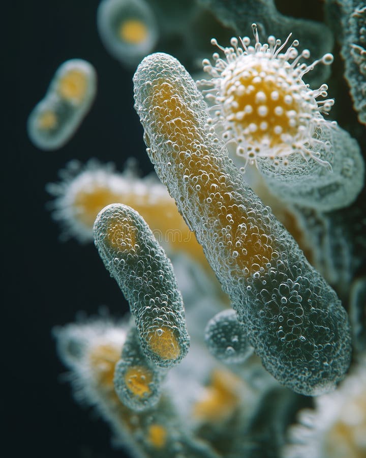 Microbe World, Bacteria and Viruses, Under the Microscope, AI Generated ...