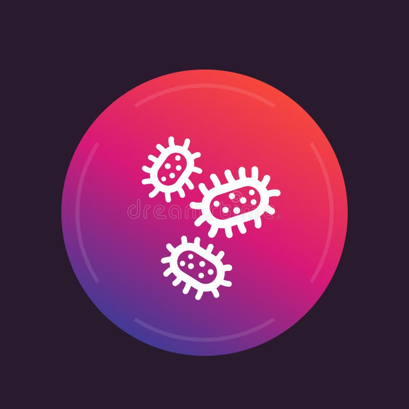 Bacteria, Microbes and Viruses Icons Set on White Stock Vector ...