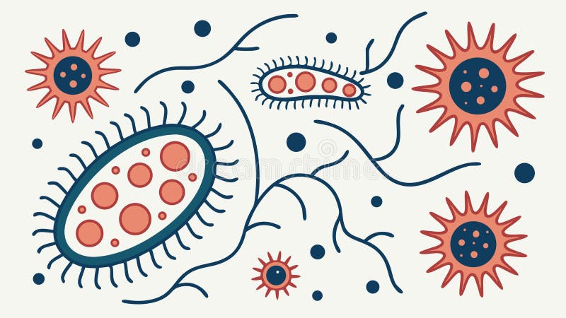 Microbes and Bacteria, Microscopic World Vector Art, Vector Design ...