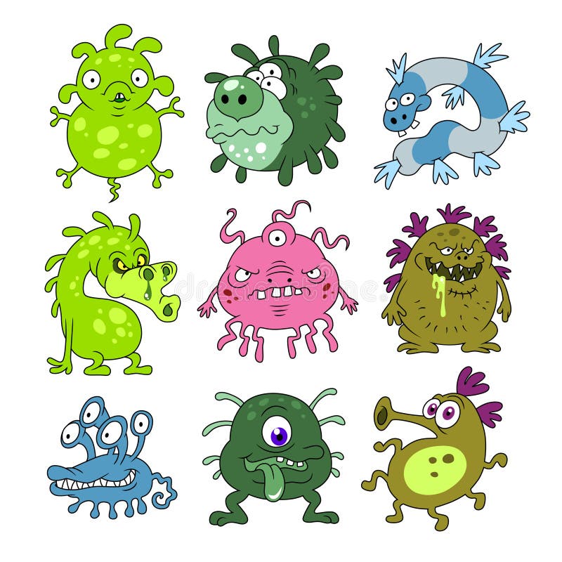 Microbes collection stock vector. Illustration of creatures - 43821047