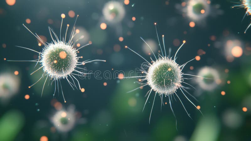 Microbes in Focus stock image. Image of generated, orange - 374106271