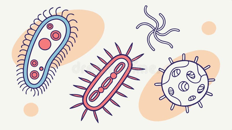 Microbes and Germs, Scientific Biology Vector Design Generative AI ...