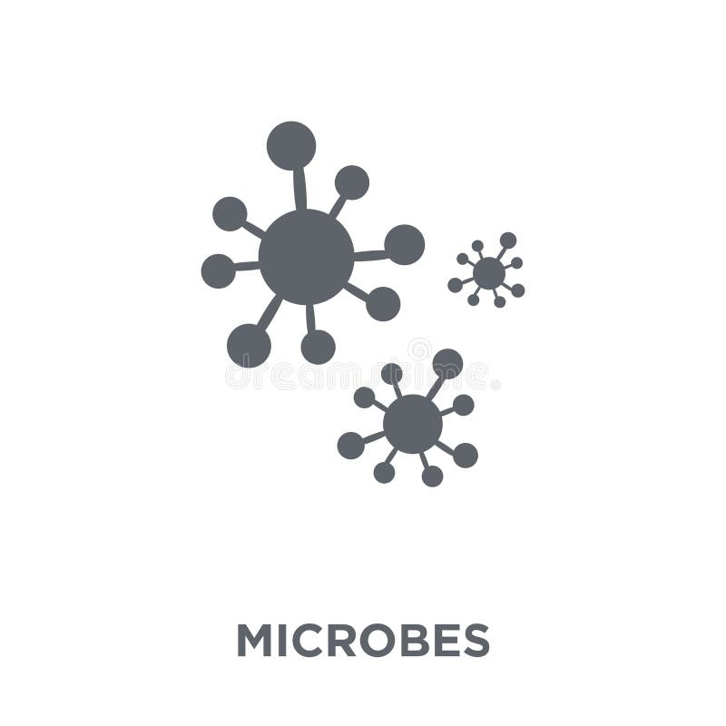 Microbes Icon Set. the Size and Shape of Bacterial Cells Stock Vector ...