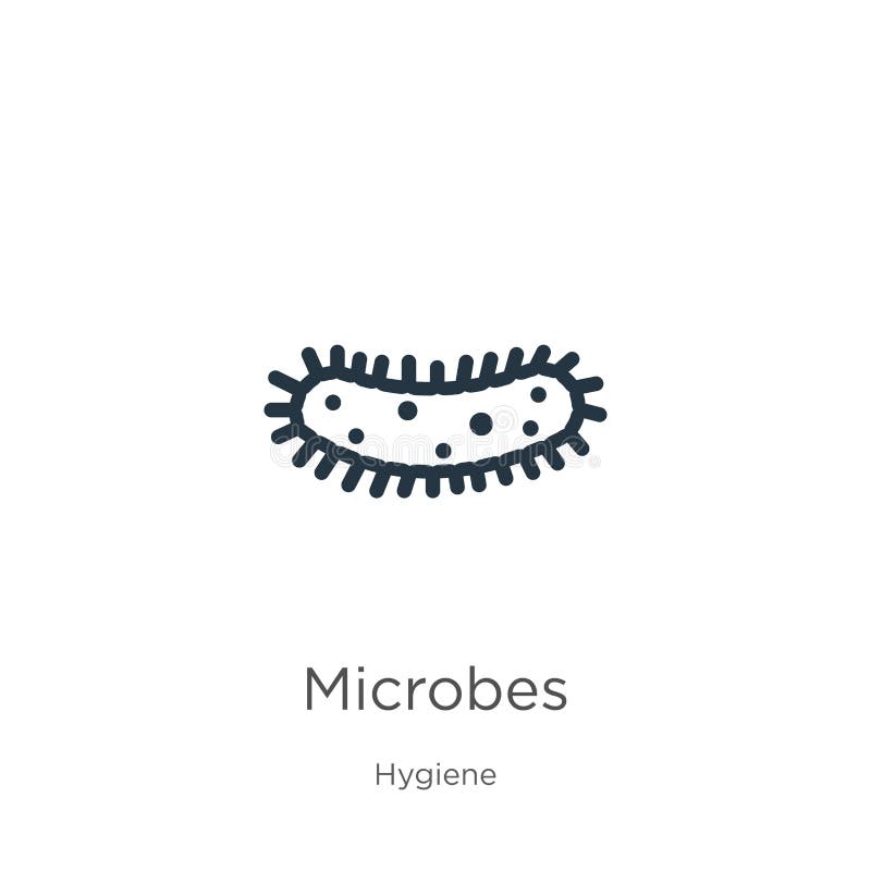 Microbes Icon Set. the Size and Shape of Bacterial Cells Stock Vector ...