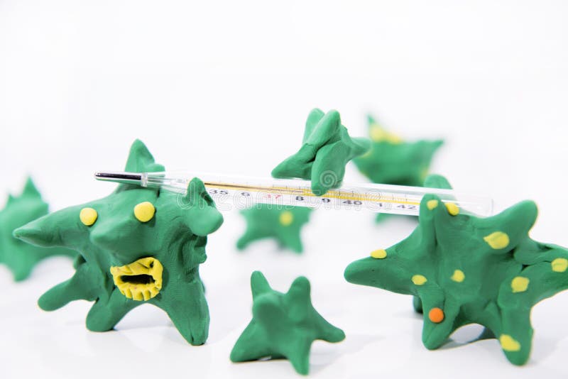 Microbes Made from Play Clay. Abstract Photo of the Spread of the Virus ...
