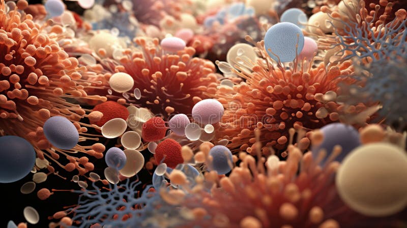 Microbes, Microorganisms, Viruses Under a Microscope. Stock ...