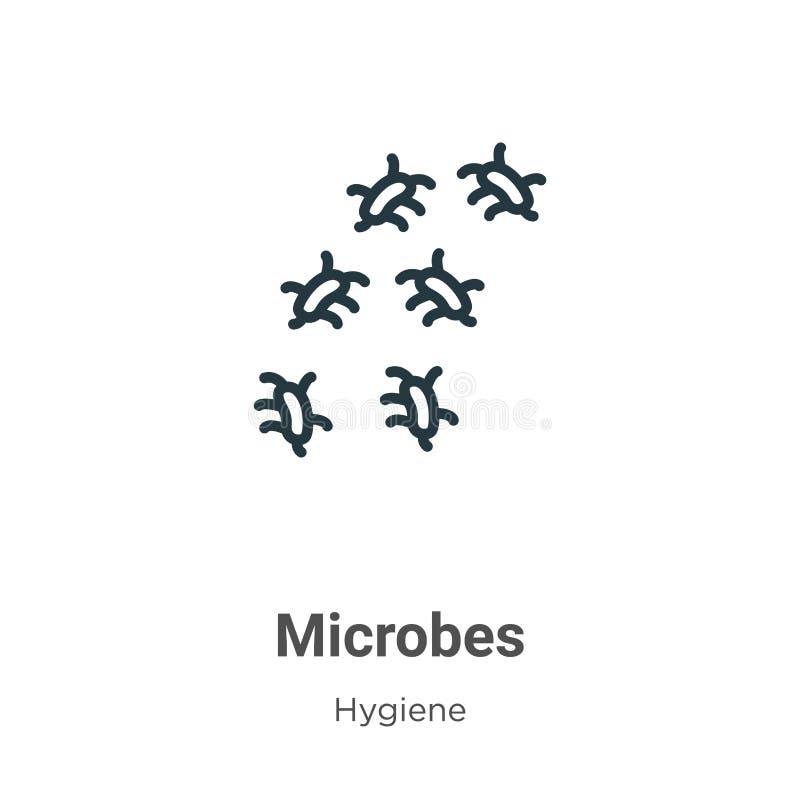Microbe Outline Vector Icon. Thin Line Black Microbe Icon, Flat Vector ...
