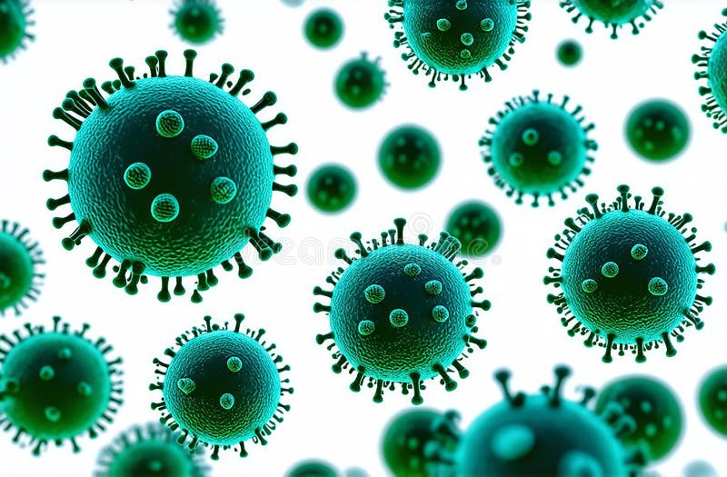 Microbes and Various Viruses Under a Microscope Stock Image - Image of ...