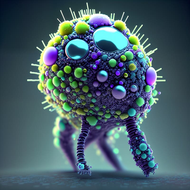 Microbes and Viruses Under the Microscope Stock Illustration ...