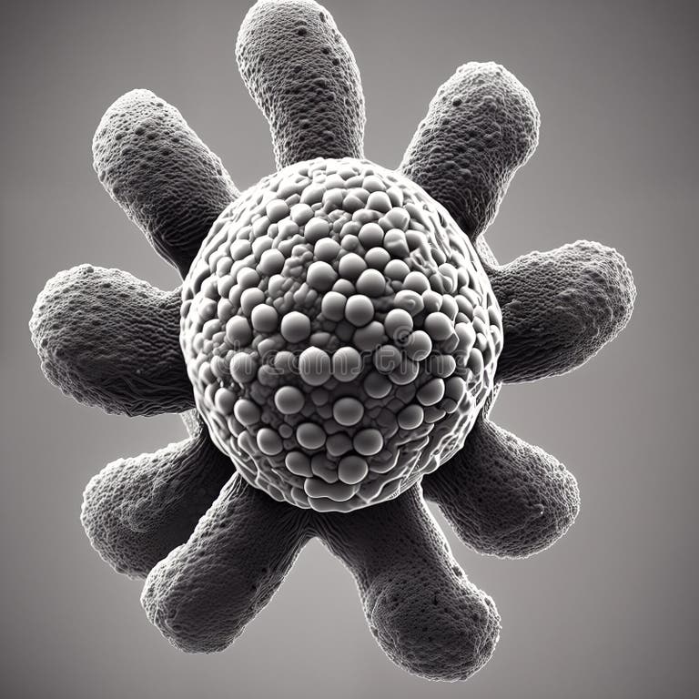 Microbes and Viruses Under the Microscope Stock Illustration ...