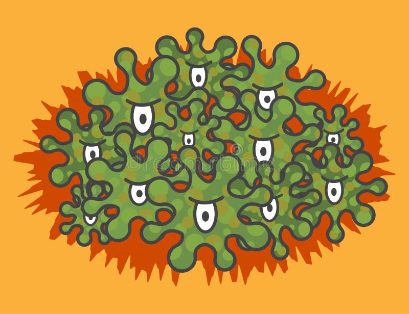 Cartone Animato. Il Mondo Al Microscopio. Microbi E Virus. Germi Di ...