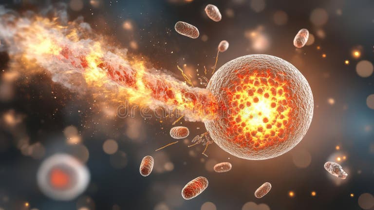 Microbial Cell Destruction: Inflammation & Breakdown Stock Illustration ...
