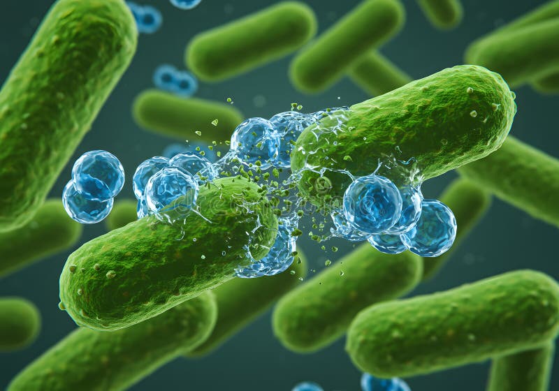 Microbial Cell Interaction Illustration Stock Illustration ...