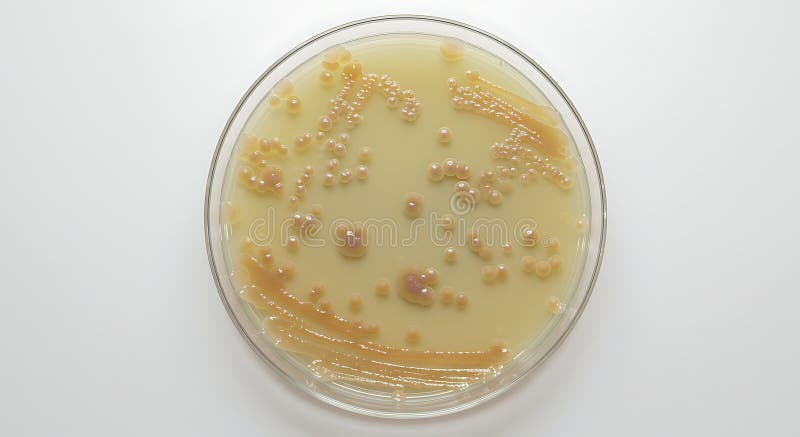 Microbial Colonies on Agar Plate: a Pale Yellow Abstract Stock ...