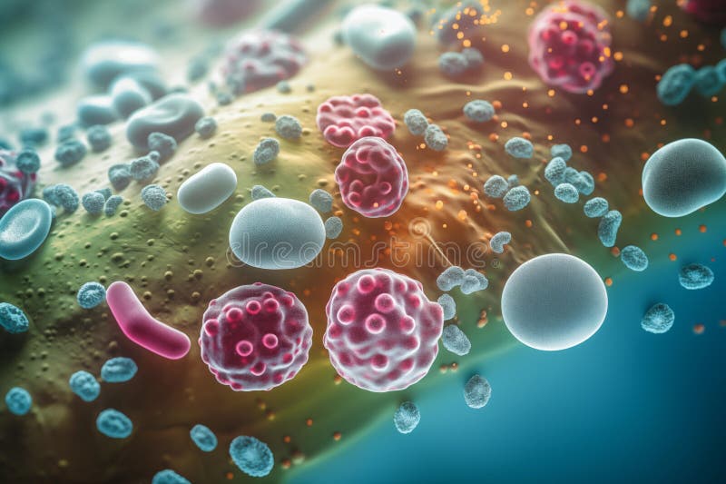 Microbial Contamination on Surfaces. Generative AI Stock Image - Image ...
