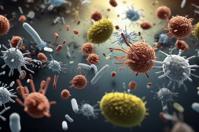 Microbial Contamination on Surfaces. Generative AI Stock Photo - Image ...