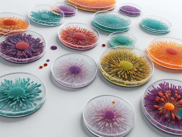 Microbial Growth Patterns on an Agar Plate a Closeup View of Bacterial ...
