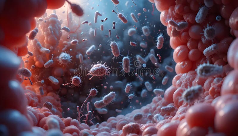 Microbial Invasion: Cellular Landscape Stock Illustration ...