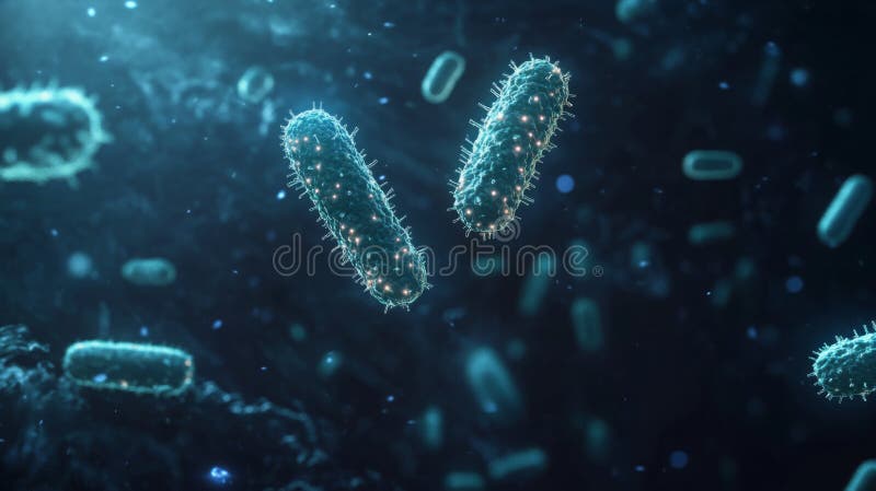 Microbial Life Under the Microscope Showcasing Bacteria in a Vibrant ...