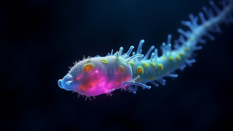 Microbial Marvel: a Colorful Bacterial Journey Stock Illustration ...