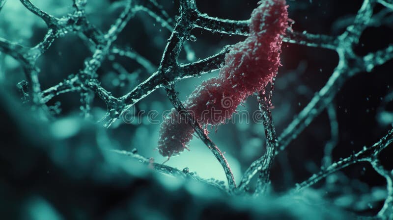 Microbial Pathogen Interaction Under the Microscope. Stock Image ...