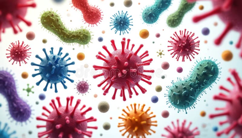 Microbial Pathogens Collection with Vibrant Colors. Unique Shapes in ...