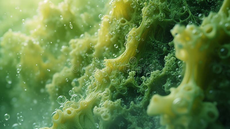 Abstract Bacterial Colonies in Green Stock Photo - Image of biology ...