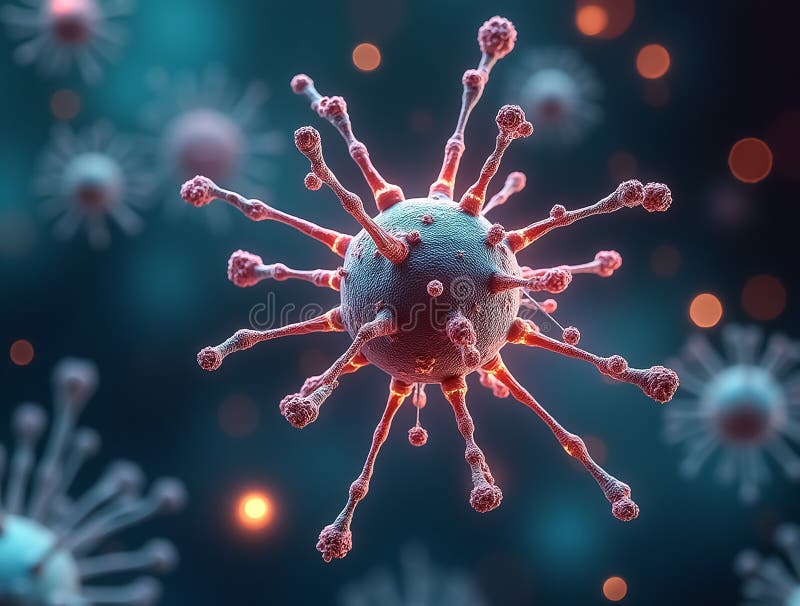 Microbial Structures Displayed in Brilliant Colors Showcasing Detailed ...