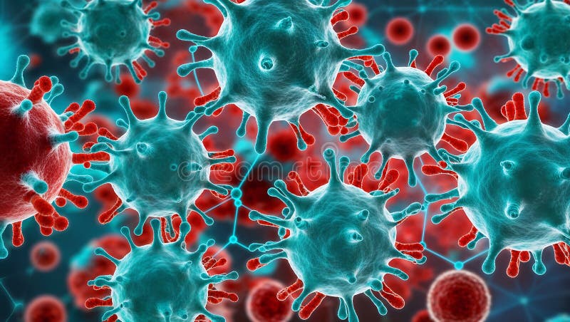 Microbial Universe: a Dynamic Tapestry of Life Stock Illustration ...