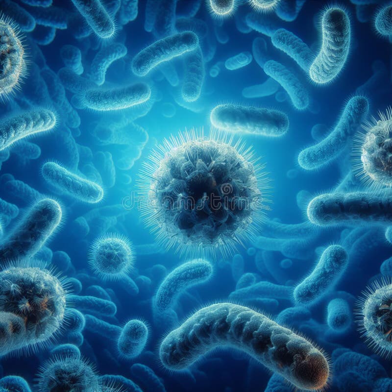 Microbial Universe Under the Microscope Stock Photo - Image of ...