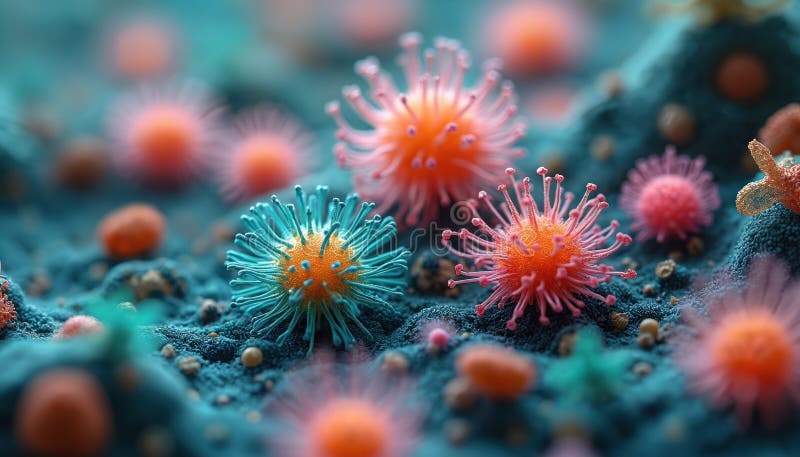 Microbial World Illustration Shows Diverse Microorganisms in Action ...