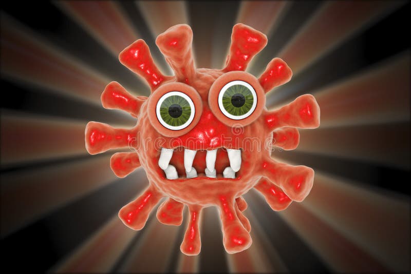 Microbio Divertido De La Historieta Stock de ilustración - Ilustración ...