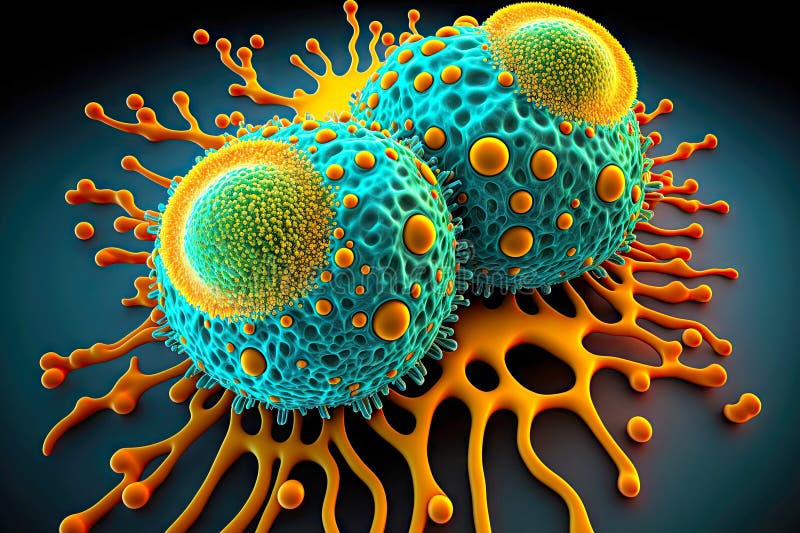 Microbiological Organism in Process of Cell Division and Decay Stock ...