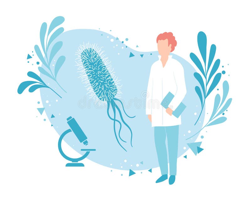 A Microbiologist or Bacteriologist Examines the Bacterium. Laboratory ...