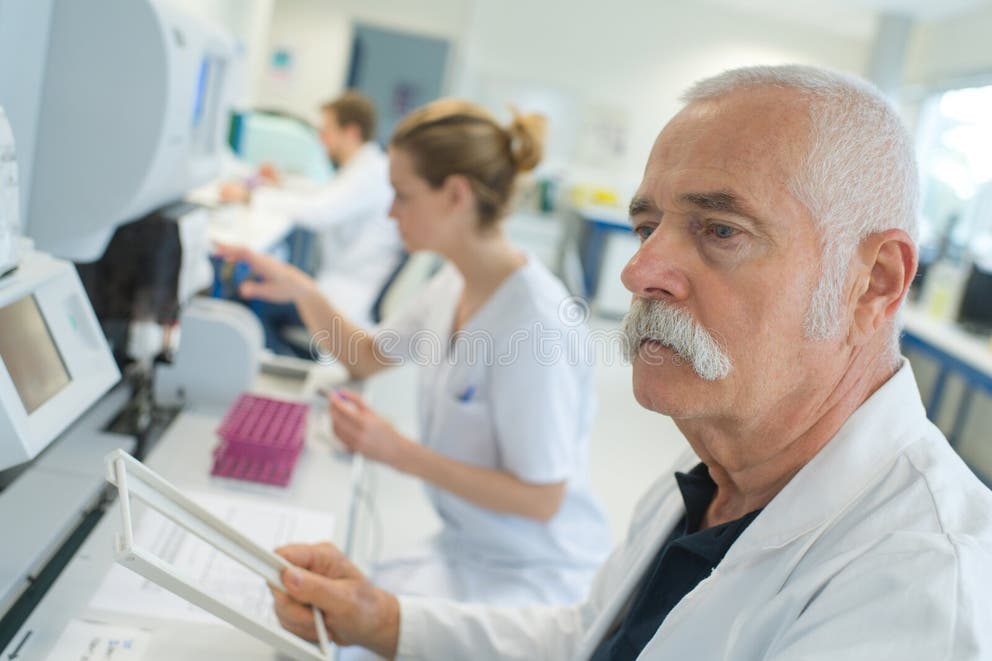Microbiologist in Office Working on Sample Stock Photo - Image of ...