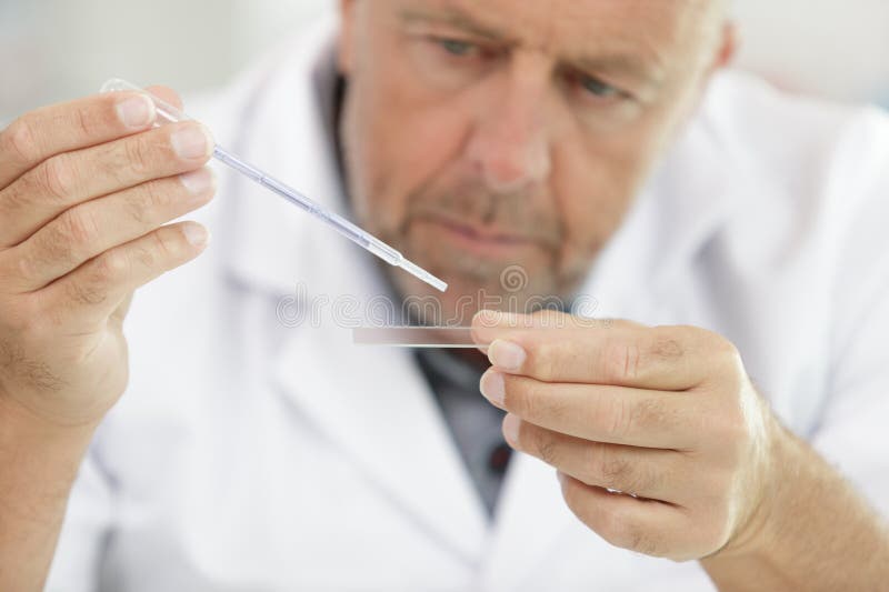 Microbiology Analyst Working with Pipette in Laboratory Stock Image ...