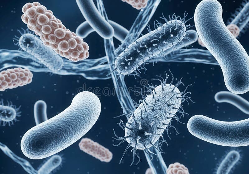 Microbiology and Bacteriology Concept Stock Illustration - Illustration ...