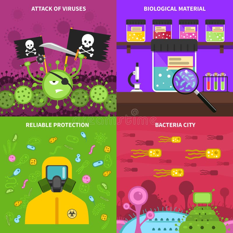 Microbiology concept set stock vector. Illustration of microbe - 312581011