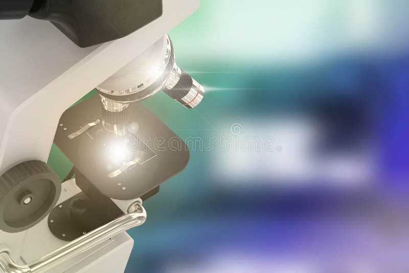 Microbiology Discovery Concept, Lab Modern Scientific Microscope with ...