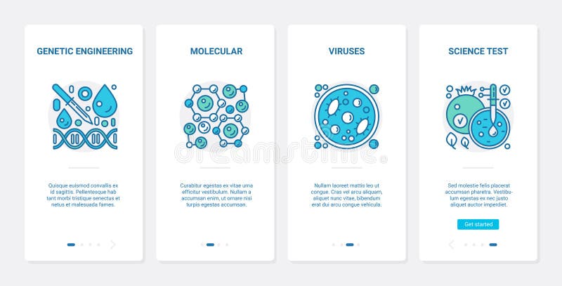 Microbiology, Genetic Engineering UX, UI Onboarding Mobile App Page ...