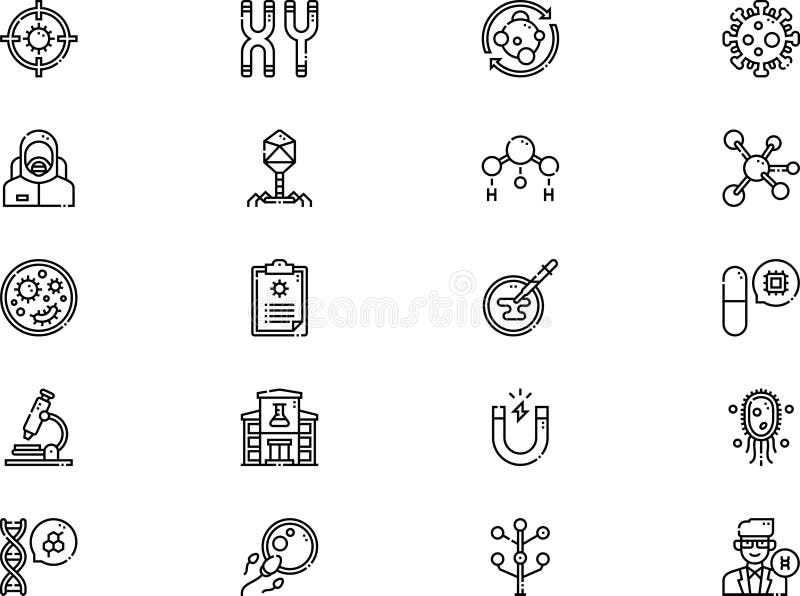 Microbiology Icons Collection is a Vector Illustration with Editable ...