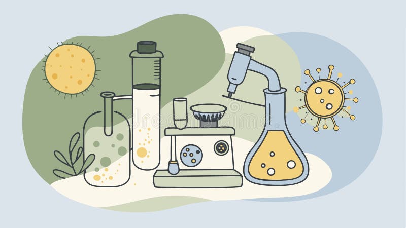 Microbiology Lab Vector Illustration. Stock Vector - Illustration of ...